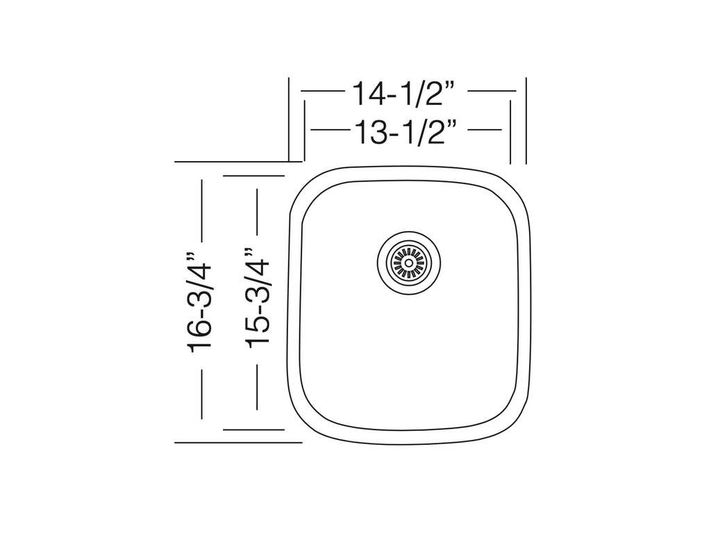 15 Inch Stainless Steel Bar Sink - Sink Depot Classic 15